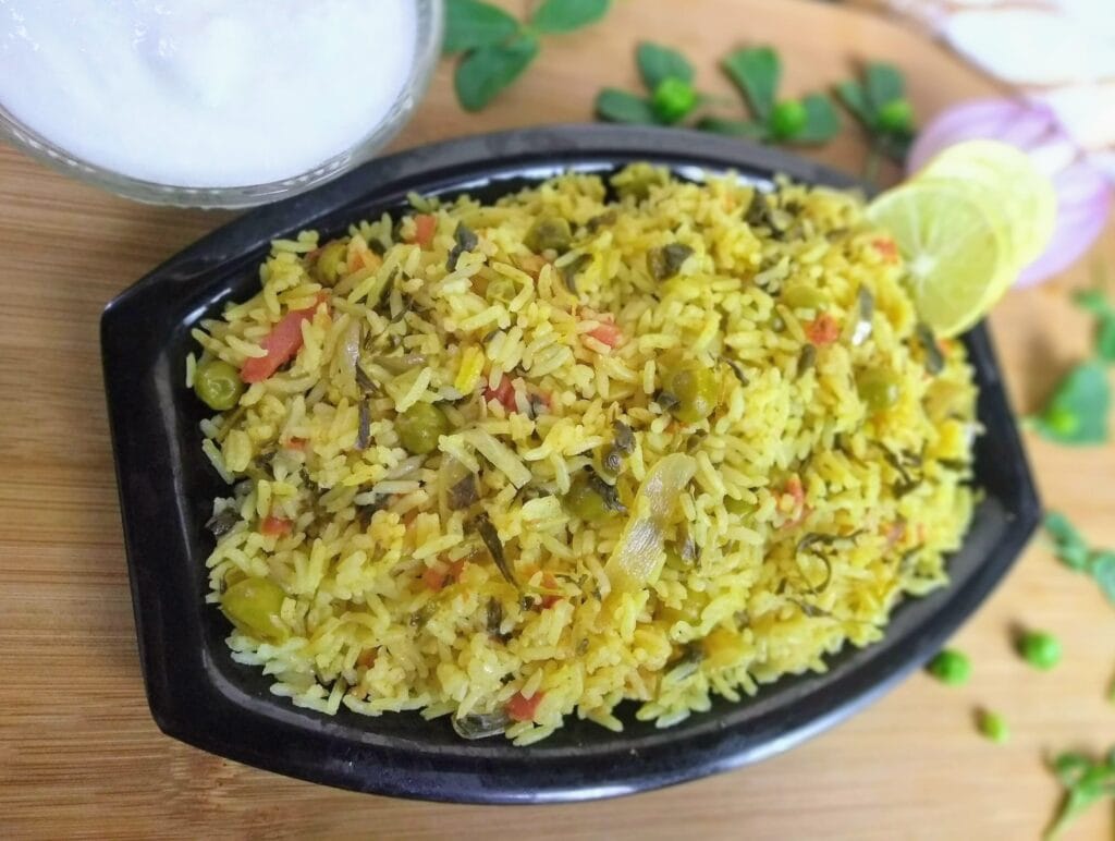 Methi Pulao Recipe | Methi Rice Recipe | Methi Matar Pulao